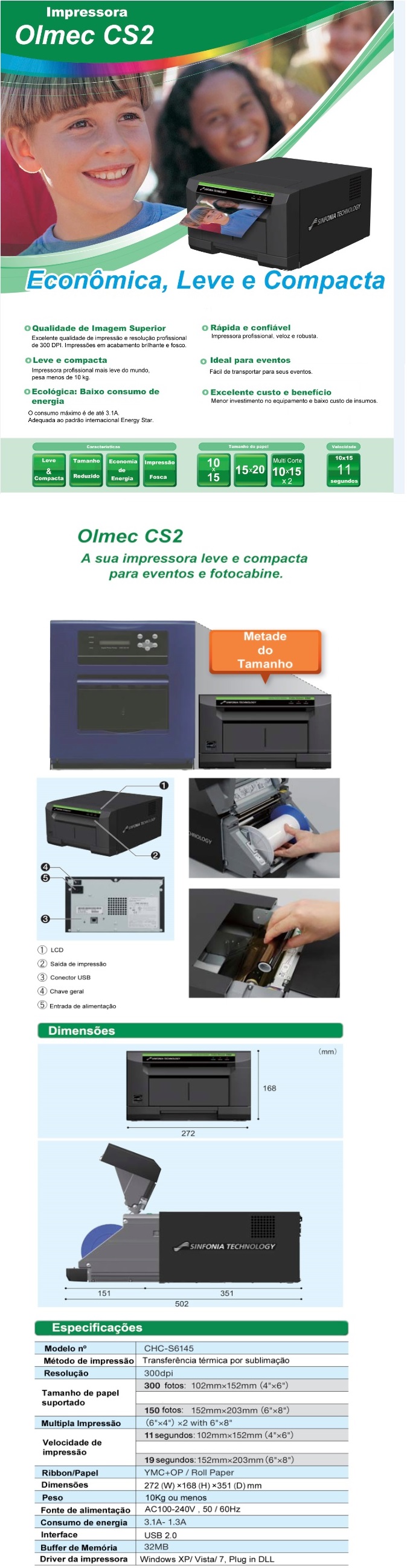 Impressora Alfa Olmec CS2 Sinfonia Color Stream CS2 CHC-S6145